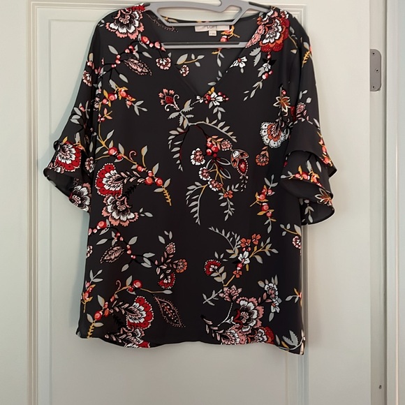 LOFT | Tops | Loft 34 Length Sleeve Floral Blouse | Poshmark